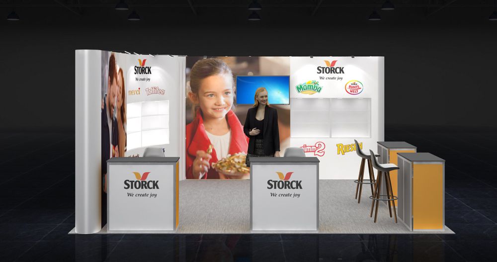 5X5m Corner Exhibition Stalls, 25 m2 Exhibition Stalls BUY5X5 001- EES