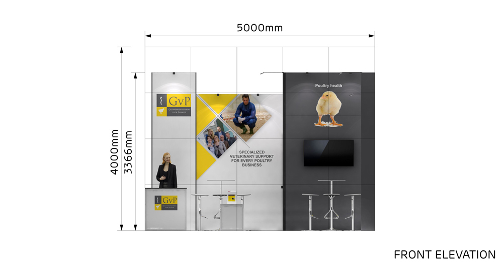 5X5m Corner Exhibition Stalls, 25 m2 Exhibition Stalls BUY5X5 003 - EES