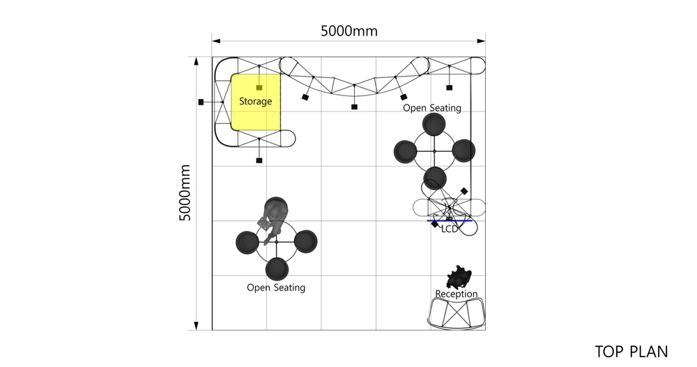 5X5m Two Corner Exhibition Stalls, 25 m2 Exhibition Stalls BUY5X5 005