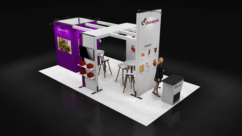 7X4m Island Exhibition Stalls, 28 m2 Exhibition Stalls BUY7X4 008- EES