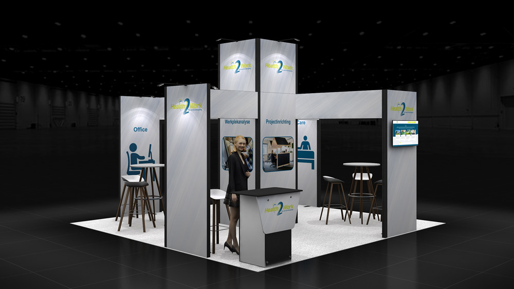 5X5m Island Exhibition Stalls, 25 m2 Exhibition Stalls BUY5X5 009 - EES
