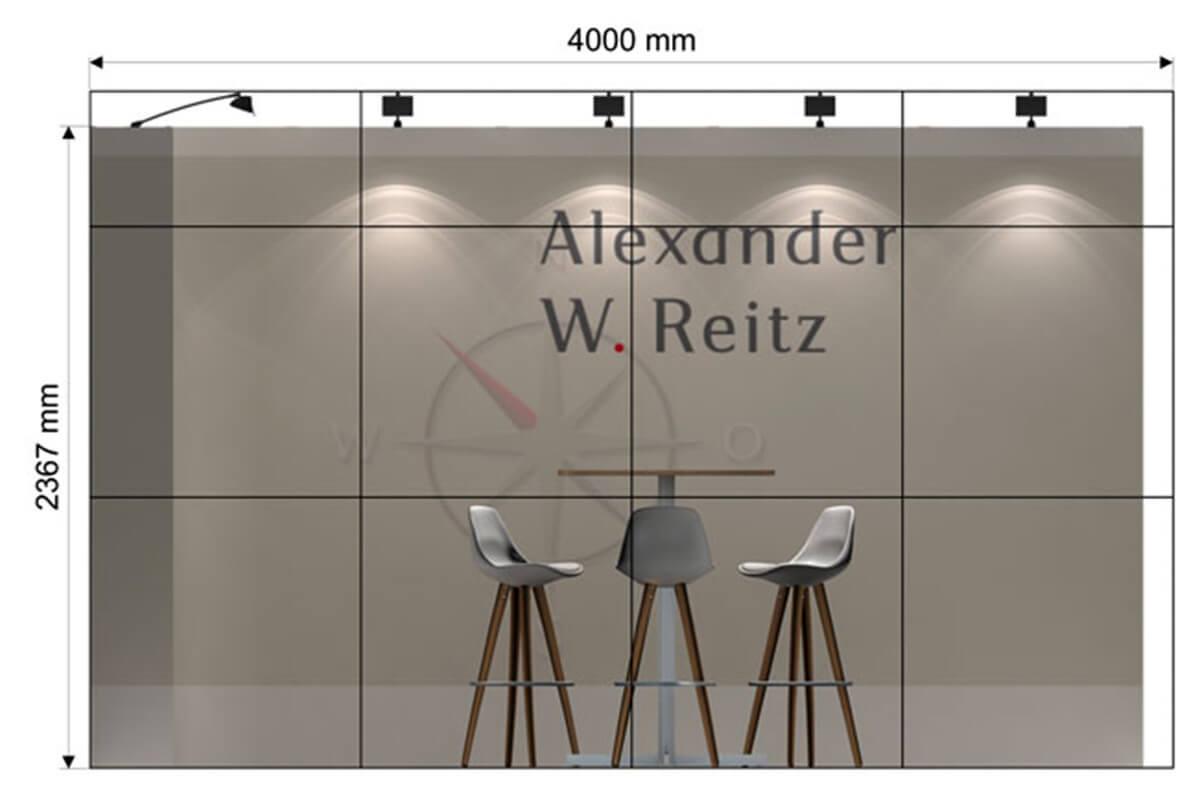 4X3m Corner Exhibition Stalls, 12 m2 Exhibition Stalls BUY4X3 001