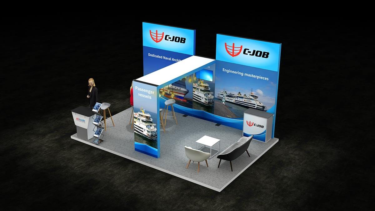 6X4m Three Side Open Exhibition Stall,24 m2 Exhibition Stall BUY6X4 021