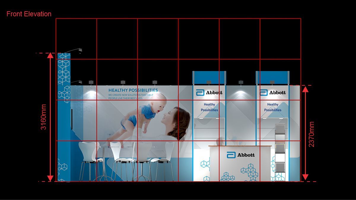 6X4m Corner Exhibition Stalls, 24m2 Exhibition Stalls BUY6X4 025